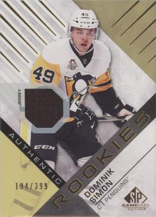 2016-17 SP Game Used - Authentic Rookies Dominik Simon #123 Gold ...
