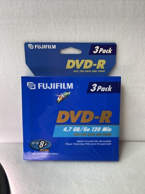 NEW Fujifilm DVD-R Video Recordable Disks 10-Pack 4.7 GB 120 Minutes ...