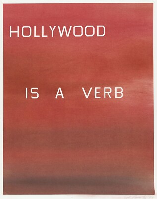 Edward Ruscha - Hollywood is a Verb, 40x50IN Rolled Canvas Home Decor ...