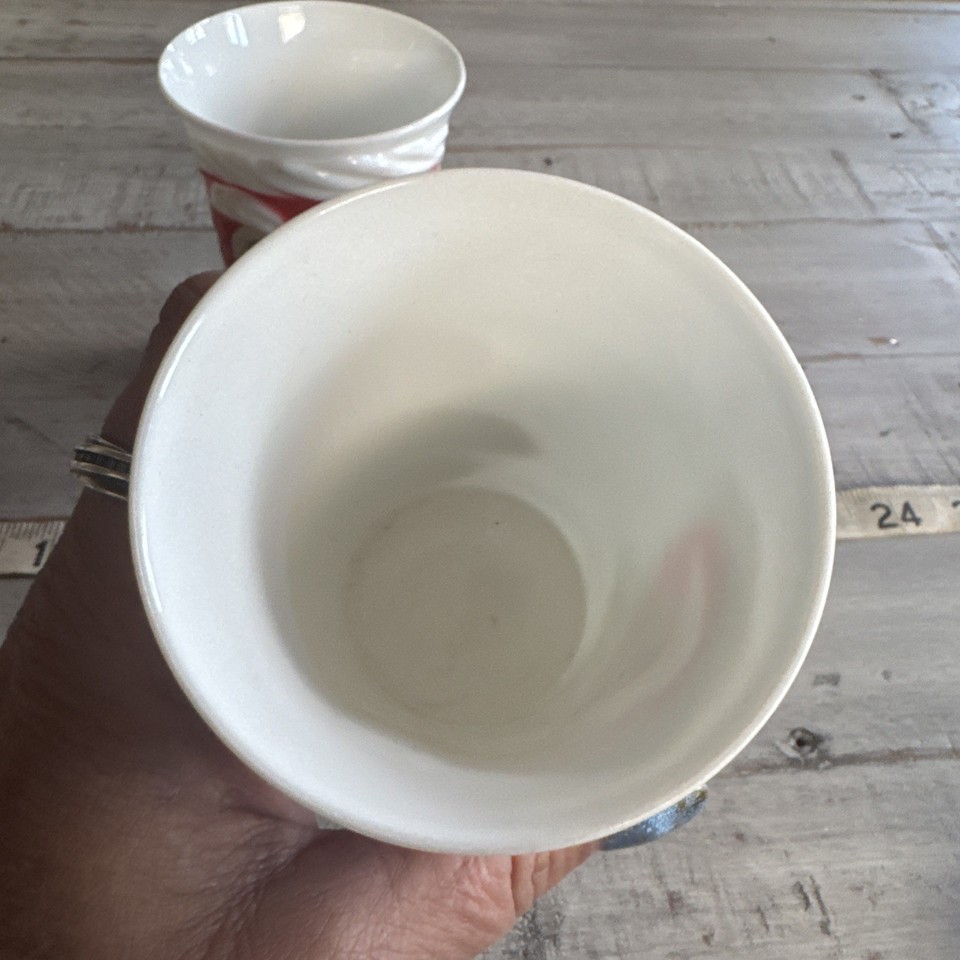 Vintage 1950’s Pair Of Plastic Santa Claus Cups Lenticular Magic Google ...