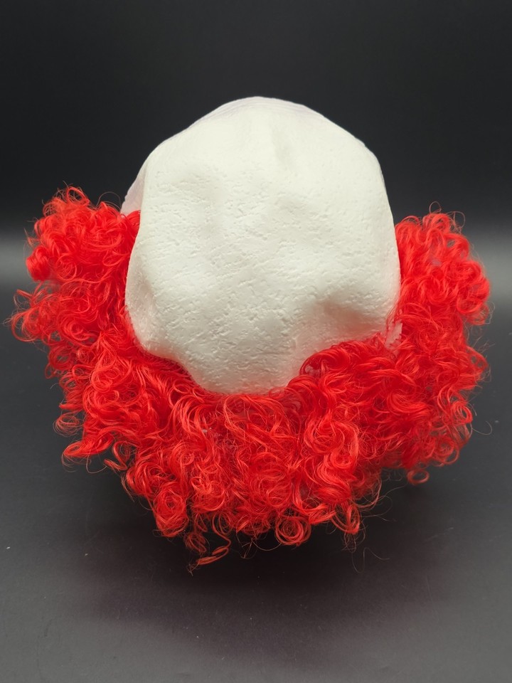 Halloween Clown Jester Rubber Mask Costume Red Hair Scary Over The Head ...