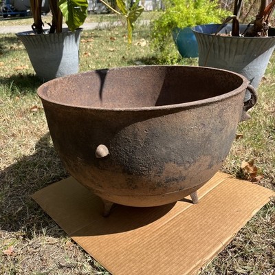 Antique VTG Cast Iron Army Cauldron Wash Pot Three Legged 15 Gallon | eBay