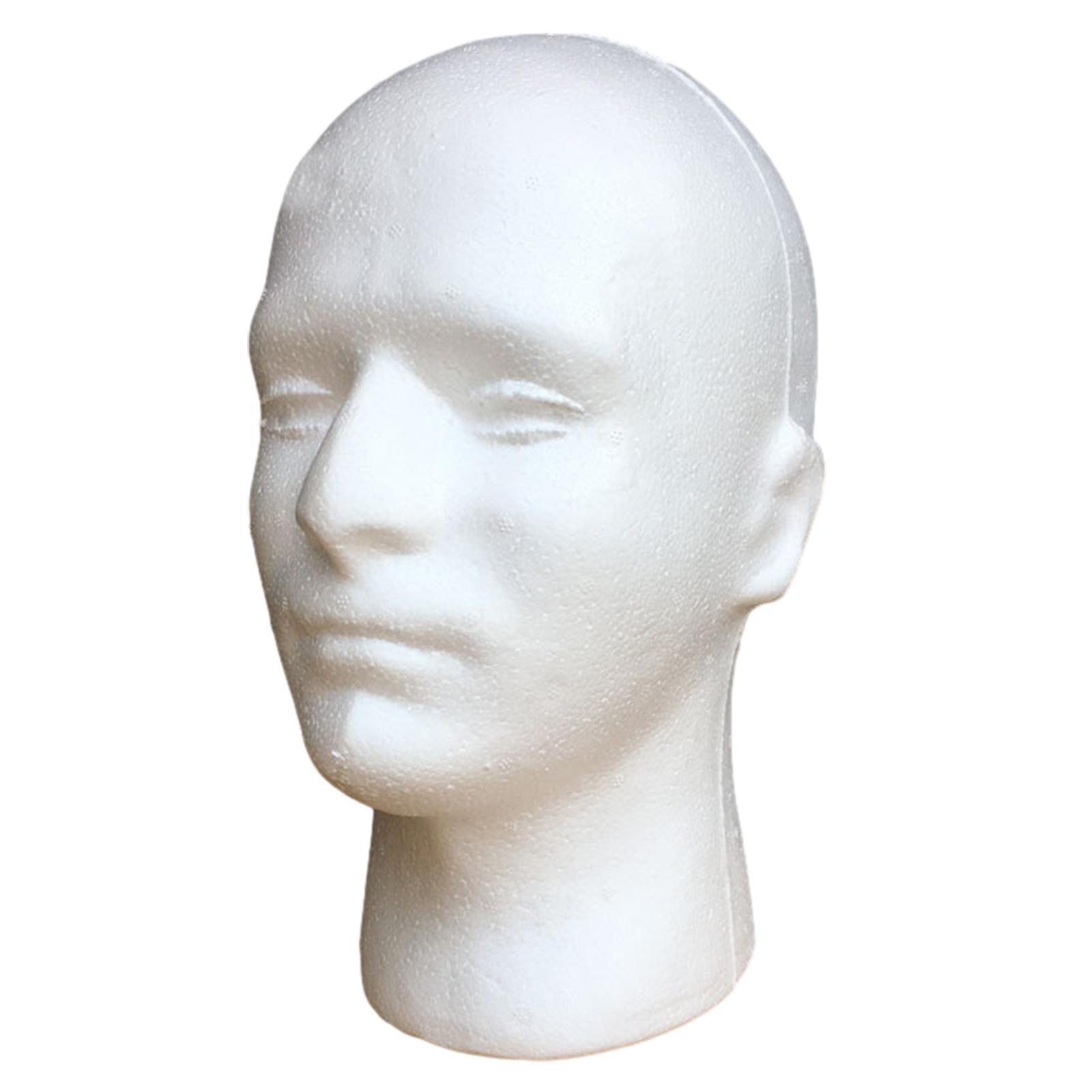 Male Mannequin Head 11'' Tall Foam Wigs Head for Wigs Headphone ...
