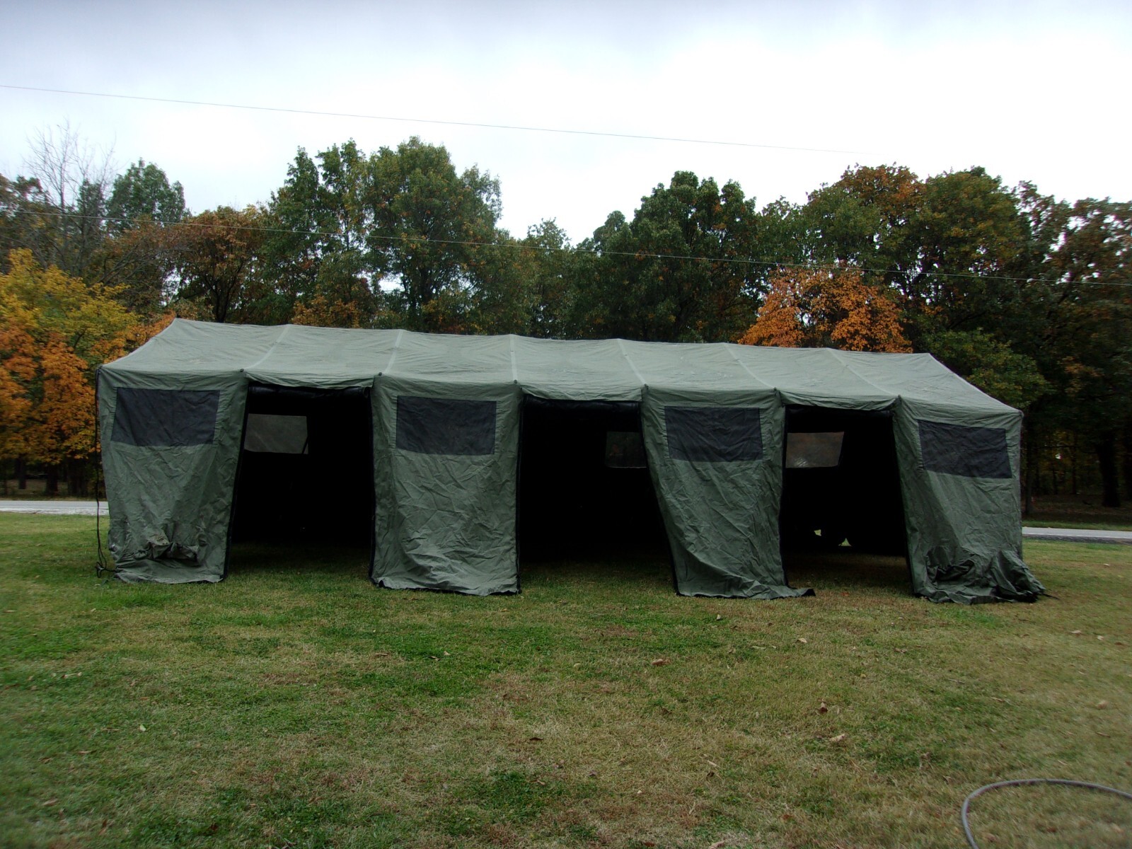 MILITARY TENT BASE- X 307 GREEN EASY UP 18' x 35' GARAGE HUNTING ...