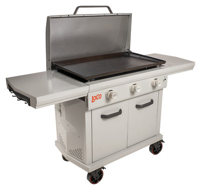 LOCO LCG3ST3C36 36 in. Cooking Space, Close Cart 3-Burner Propane Grill ...