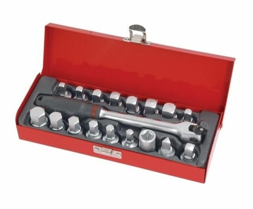 Professional 20 Pcs Oil Drain Sump Plug Key Sockets Set in Metal Box ...