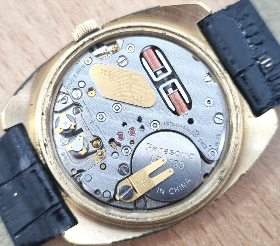 Vintage GP Zenith Allegro gold dial Swiss 12 jewel Tuning Fork watch ...