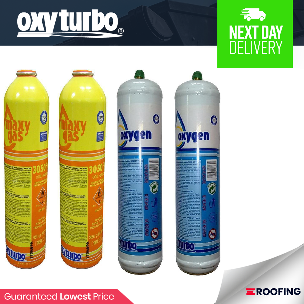 Oxyturbo Gas And Oxygen Cylinders x 2 For Oxyturbo Turbo Set 90 Lead ...