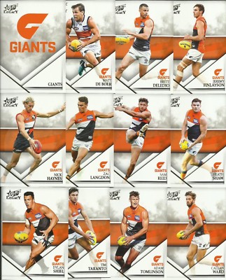 2018 select LEGACY GWS GIANTS COMMON TEAM SET 12 cards SERIES 2 AFL ...
