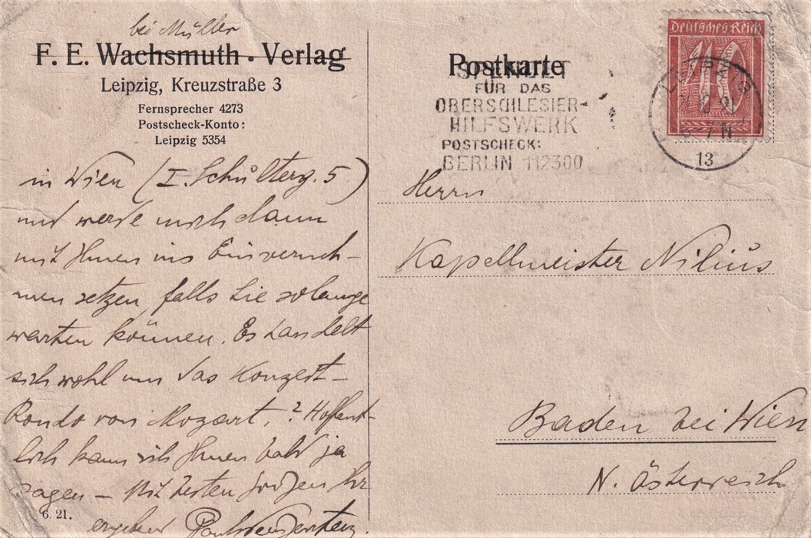 PAUL WEINGARTEN Pianist 2 pp. Autographed Letter Signed, 1921 Great ...