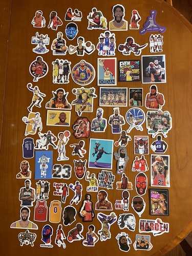 HUGE LOT OF NBA BASKETBALL STICKERS Jordan Harden Curry Bryant Drummond ...