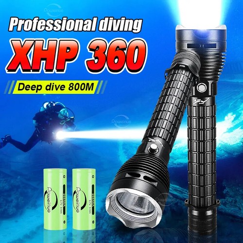 Professional Diving Flashlight IPX8 Underwater Lamp High Power LED ...