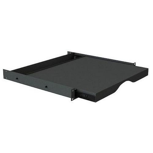 1U Rack Mount Sliding Shelf Black Steel 35lb Load Locking Server ...