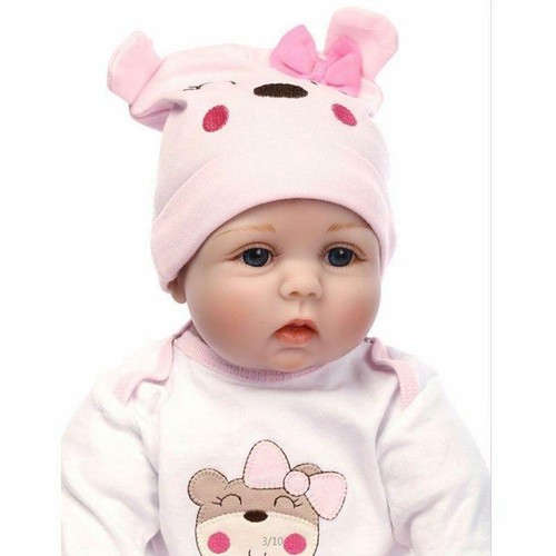 22" Lifelike Newborn Silicone Vinyl Reborn Gift Baby Dolls Handmade ...