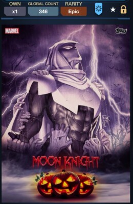 Moon Knight Halloween 23’ Box- Motion Epic- Topps Digital Card- Marvel ...