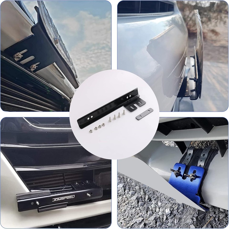 Black Front Bumper License Plate Mount Bracket Relocator Holder Bar | eBay