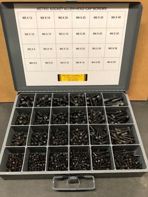 1370pcs ASSORTMENT KIT- METRIC SOCKET HEAD CAP SCREW- With Bin Included ...