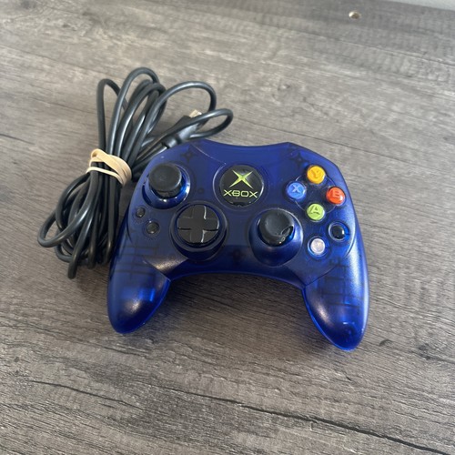 Original Xbox Controller S Wired NO DONGLE Blue OEM Microsoft X09-64241 ...