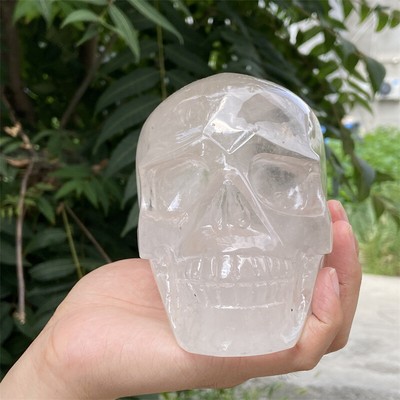 1.99kg Natural Clear Quartz Skull,Hand Carved,Reiki Crystal Skull Decor ...