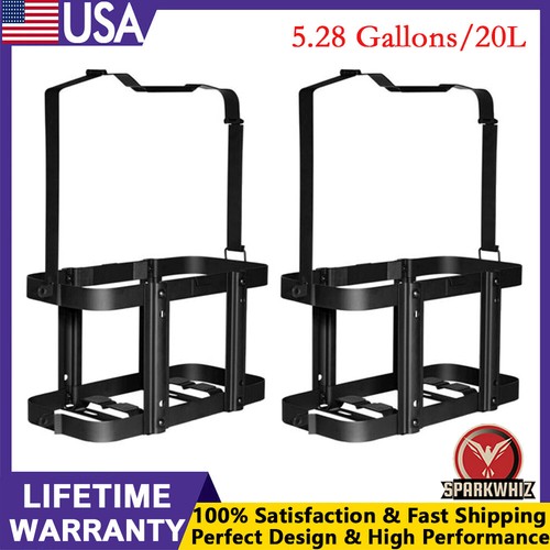 2x Jerry Can Holder Mount 5.28 Gallons/20L Gas Rack Fuel Gasoline ...