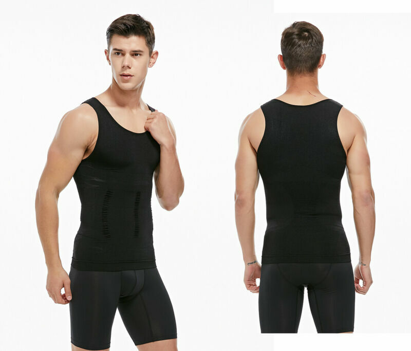 Men's Slimming Body Shaper Vest Chest Compression Shirts Tank ...
