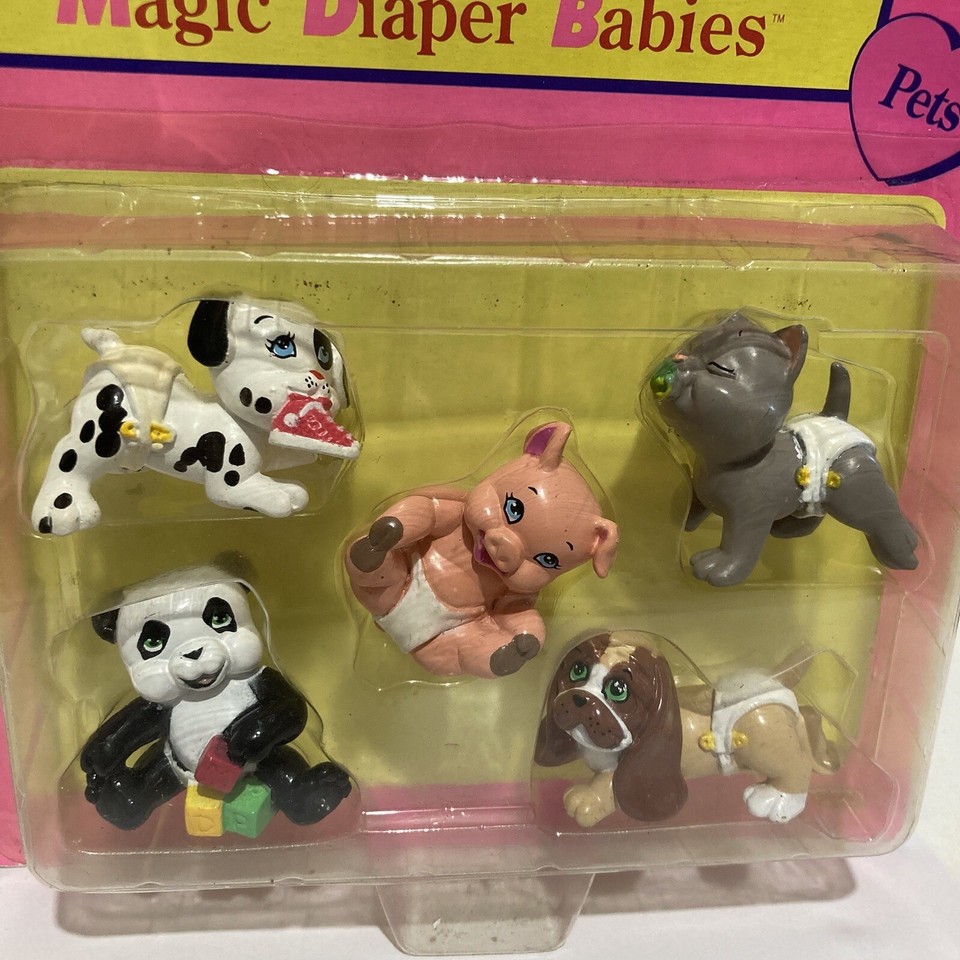 1991 BABY FACE MAGIC DIAPER BABIES PETS GALOOB Toys Animals BoxWEAR ...