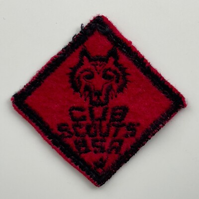 Wolf Den Cub Scout Rank felt gauze back BSA Position Patch wolf red 1.5 ...
