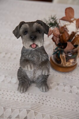 Sitting Schnauzer Small Garden Statue Dog Garden Yard Lawn Decor Home ...