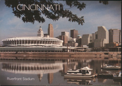 Cincinnati Riverfront Stadium & Skyline,Ohio River,OH Hamilton County E ...