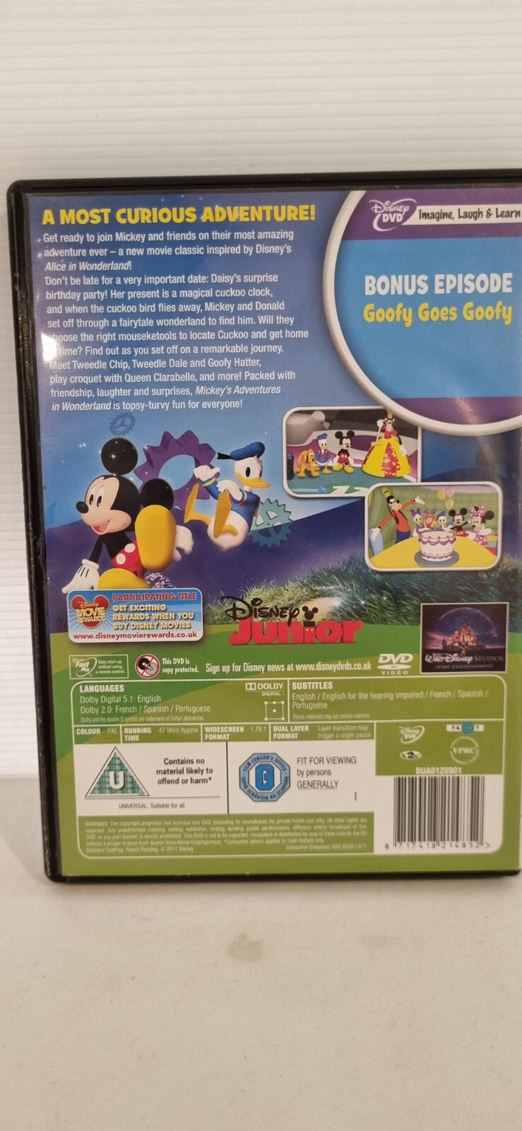 Mickey Mouse Clubhouse-Mickey's Adventures in Wonderland (DVD, 2007 ...