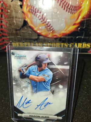 2023 Bowman Sterling #PA-MA Mason Auer Prospect Base Auto Tampa Bay ...