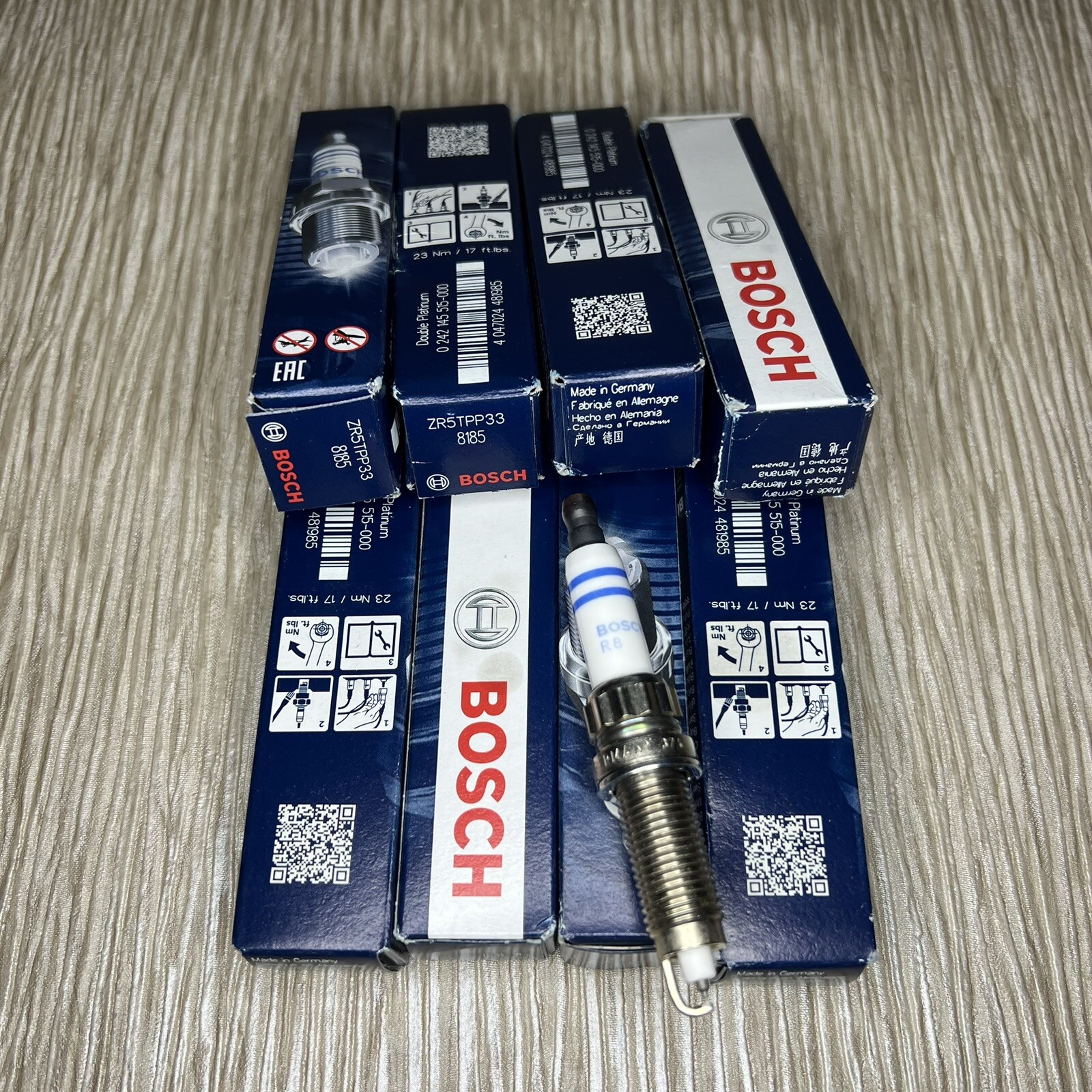 x8 BOSCH Spark Plug Double Platinum ZR5TPP33 0242145515 8185 for BMW ...