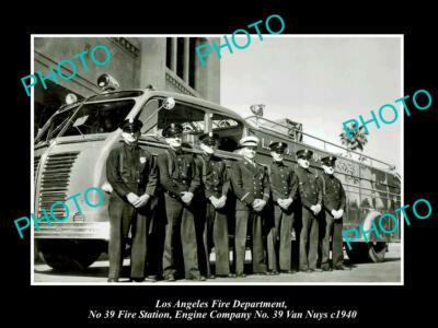 OLD 6x4 LOS ANGELES FIRE DEPARTMENT LAFD No 39 STATION VAN NUYS c1940 1 ...