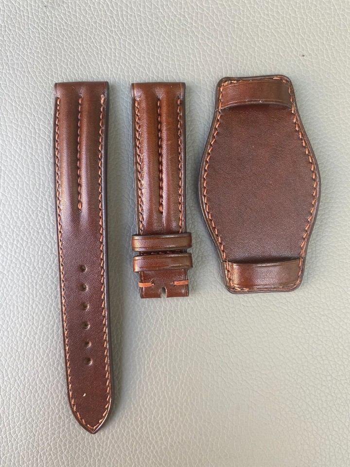 28 26 24 22 20 18 16mm genuine Veg cowhide watch band, handmade leather ...