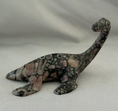 Crinoid Fossil Carved Dinosaur Plesiosaurs Loch Ness Monster 3" Long x ...