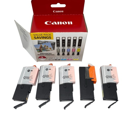 Canon 6513B011 (CLI-251) Ink Black/Cyan/Gray/Magenta/Yellow Open Box ...