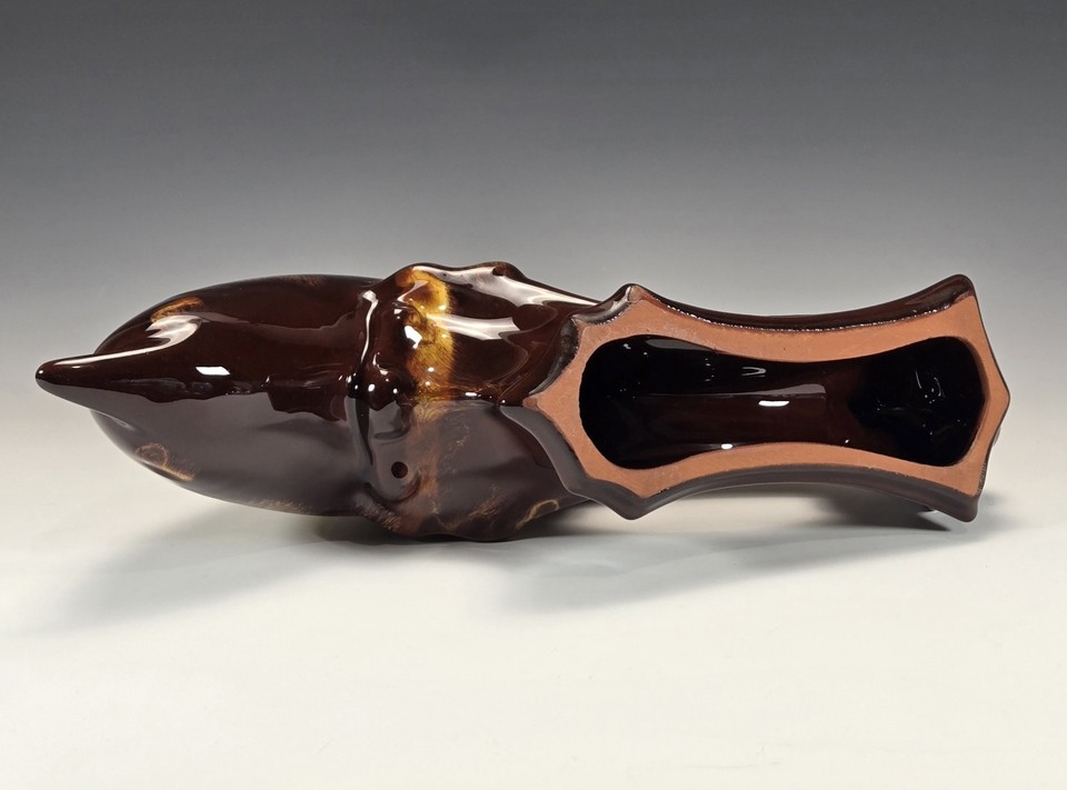 RARE Blue Mountain Pottery Large Harvest Gold Drip Glaze Dolphin ...