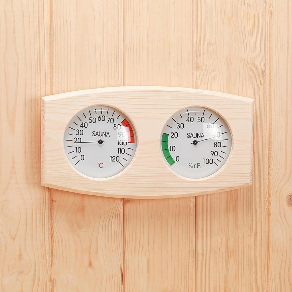 meriglare Wood Grain Sauna Thermometer&Hygrometer 2 in 1 Wood ...