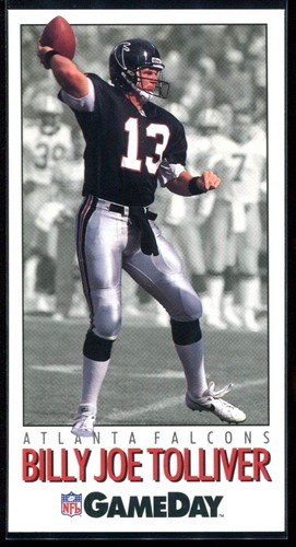 1992 GameDay Tall Boy Football Billy Joe Tolliver #375 Atlanta Falcons ...