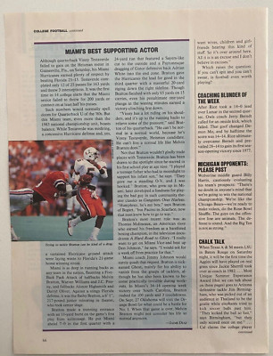 Melvin Bratton Miami Hurricanes Football Vinny Testaverde Vintage 1986 ...