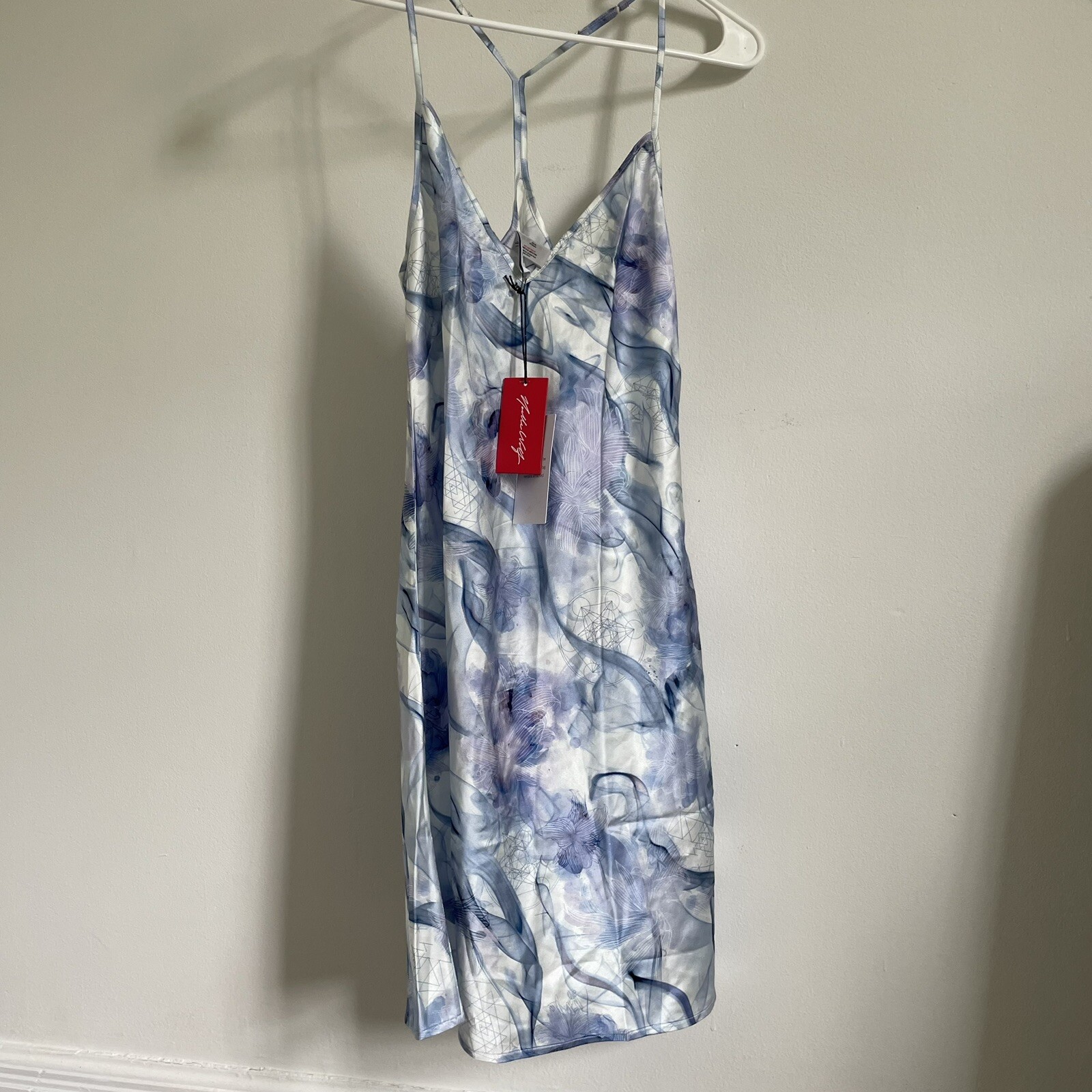 Noelle Wolf Mist Silk Slip Dress Medium | eBay