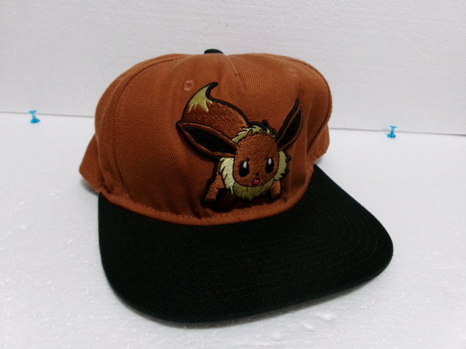 Pokémon EEVEE BIOWORLD Snapback CAP EMBROIDERED BROWN & BLACK Adult Hat ...