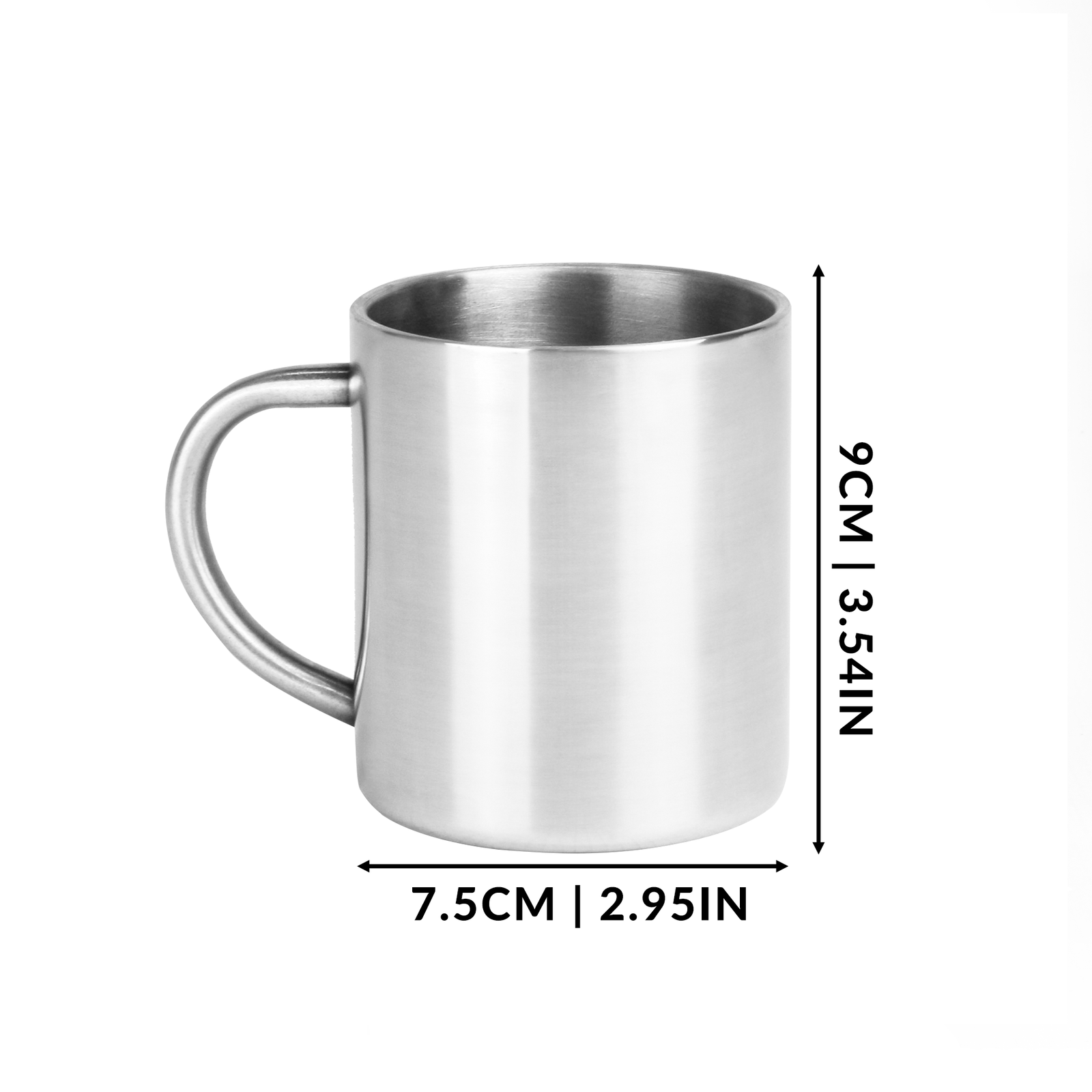 Stainless Steel Mugs Double Walled Cup 300ML Steel Mugs Set of 2 M&W 5055884522754 | eBay UK