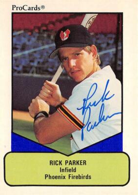 Rick Parker autographed baseball card 1990 ProCards Minor League Rookie ...
