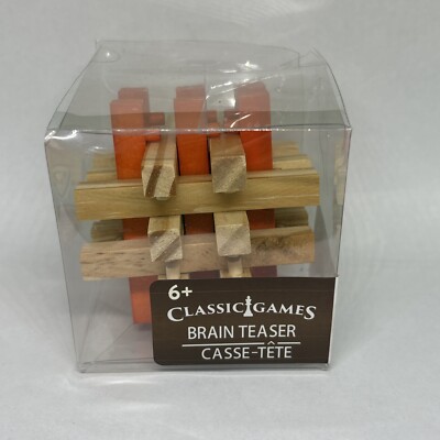 NEW CLASSIC GAMES Wood Brain Teaser Puzzle 1 | eBay