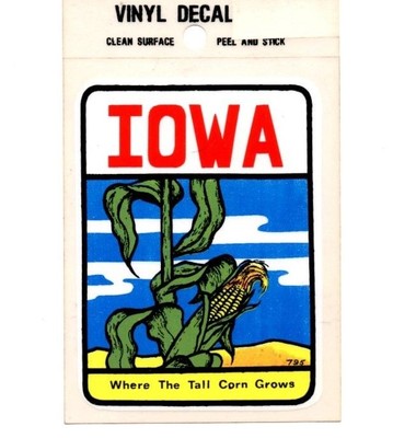 Lot of 12 Iowa Tall Corn Grows Souvenir Luggage Decals Stickers - New ...