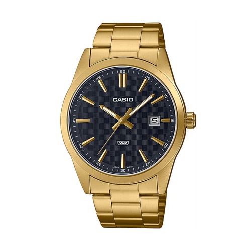 Casio MTPVD03G-1A Gents Analog WR Gold/Black | eBay Australia