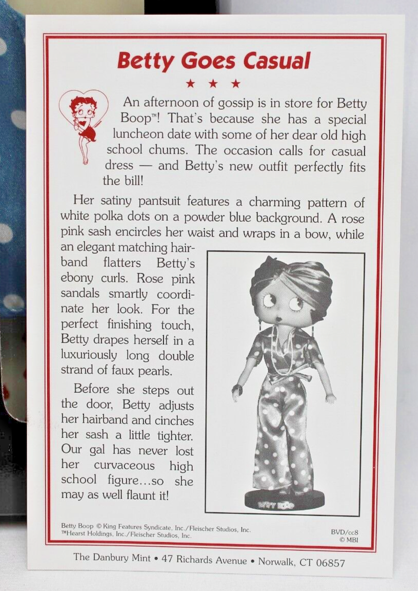 Danbury Mint Betty Boop Wardrobe Collection BETTY GOES CASUAL Outfit ...