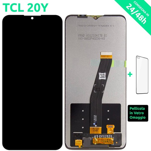 DISPLAY LCD ORIGINALE TCL 20Y 6156D TCL 20E 6125 NERO SCHERMO VETRO ...