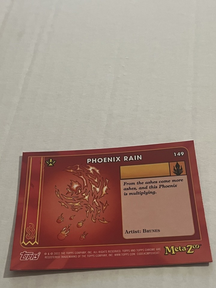 2022 Topps Chrome Metazoo Phoenix Rain Base | eBay